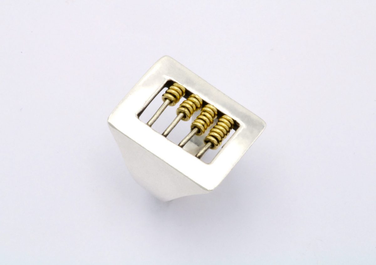 “Abacus” Ring, silver and gold - Leondarakis